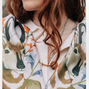 MATTY MILLER STUDIO 100% Silk Scarf San Luislandscape Wildlife Floral